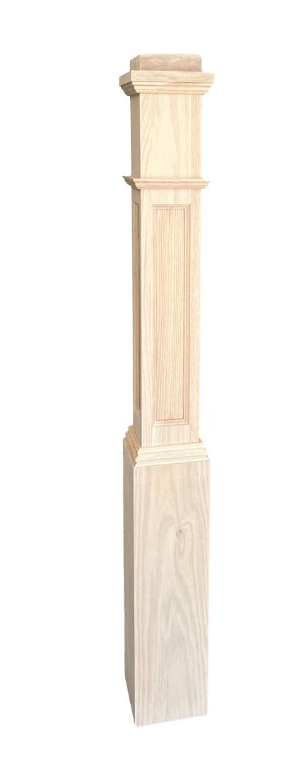 Flat Panel Box Newel, Atlas 6 1/4 inches x 55 inches, Red Oak| Defaria ...