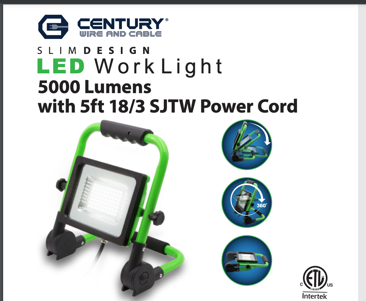 Pro Glo® Single LED Worklight 5,000 lumens 50W Green| Defaria Flooring
